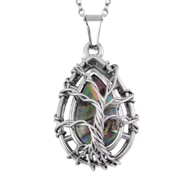 Jewelry | Stunning Abalone Shell Tree Of Life Pendant Necklace In ...